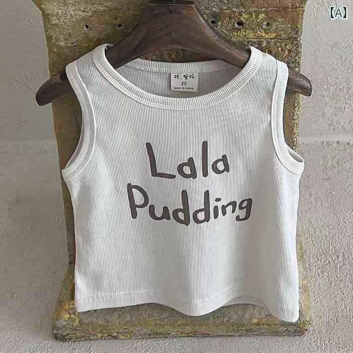 ・カテゴリ: 子供用Tシャツ・性別: ユニセックス・対象年齢: 1〜3歳児・主な素材: 綿95%・ネックライン: クルーネック・袖丈: ノースリーブ・機能: 吸湿速乾・フード: なし・カラー展開: オフホワイト（文字入り）、カーキ（文字入り...