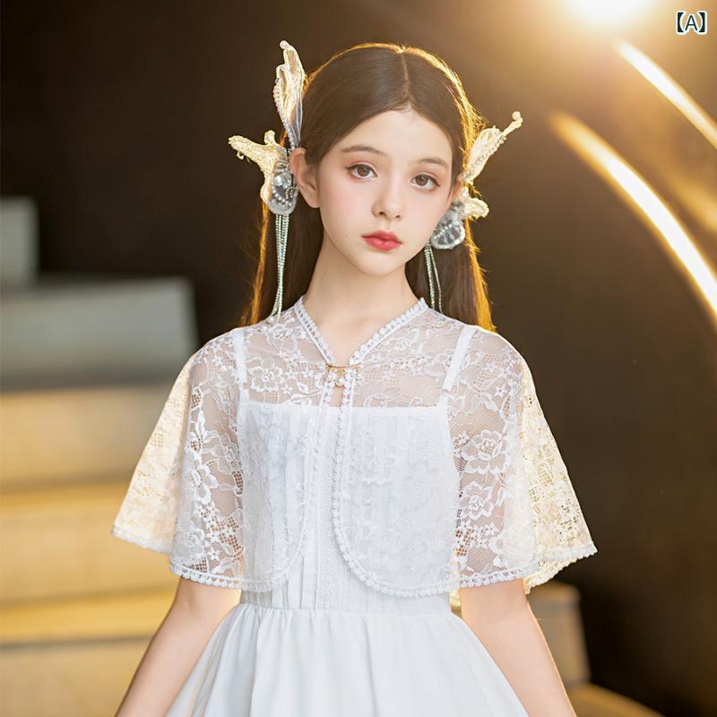 ・性別: 女性・素材: レース・カラー: ホワイト・スタイル: 日韓風、スウィート・サイズ展開: 身長100-150cm向け、身長155cm以上向け・編み方: 経編み・柄: 花柄・機能: 装飾・加工: 刺繡・デザイン要素: レース・丈: 通常丈