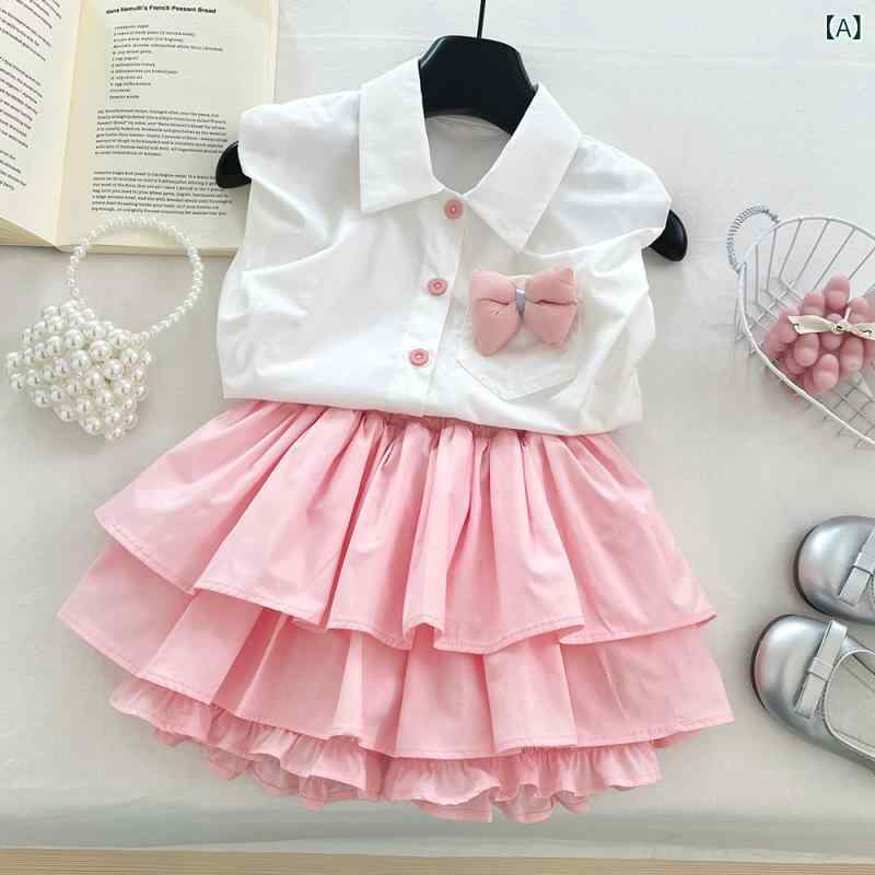 ・カテゴリ: 子供服セット・対象性別: 女の子・スタイル: プリンセス・セットアップタイプ: パンツセット・セット点数: 2点セット・主な素材: 綿95%・袖丈: ノースリーブ・パンツ丈: ショートパンツ・柄: 無地・デザイン要素: 蝶結び...