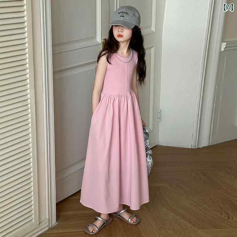 ・カテゴリ: 子供用ワンピース・スタイル: カジュアル・主な素材: アセテート繊維80%・性別: 女の子用・柄: 無地・生地加工: 柔軟加工・袖丈: ノースリーブ・スカート: プリンセスライン・裏地素材: アセテート繊維80%・: トレンデ...