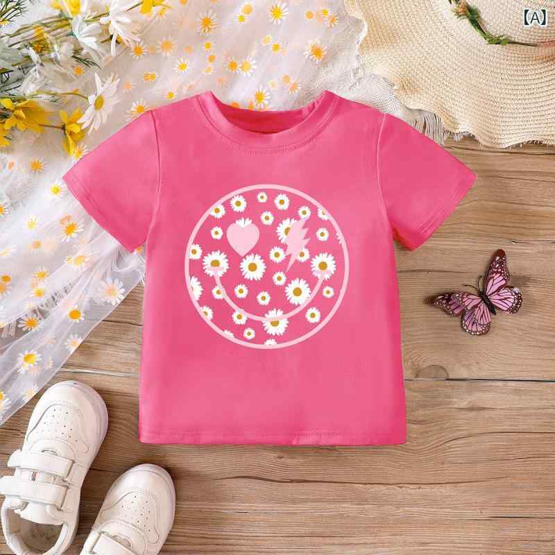・カテゴリ: キッズTシャツ・対象: 女性・スタイル: カジュアル・袖丈: 半袖・主な素材: ポリエステル95%・カラー展開: ローズレッド、パープル・サイズ展開: 100cm、110cm、120cm、130cm