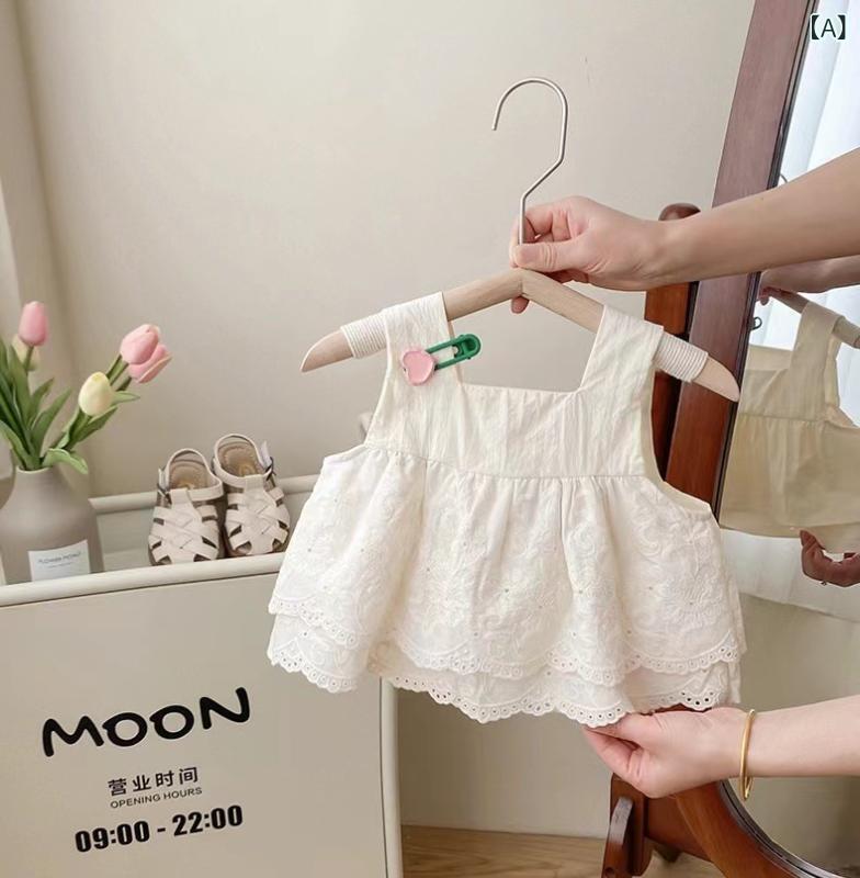 ・カテゴリ: 子供服セット・性別: レディース・スタイル: 韓国・セット内容: パンツセット・セット点数: 2点・対象年齢: 幼児(1〜3歳)・袖丈: ノースリーブ・フード: なし・パンツ丈: ショート・生地加工: 柔らか加工・厚さ: 薄手...