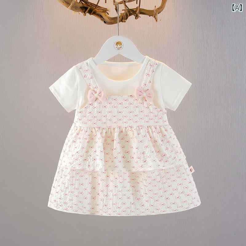 ・スタイル: プリンセス・主な素材: 綿96%・カテゴリ: キッズワンピース・性別: 女児・対象年齢: 1〜3歳・柄: 無地・袖丈: 半袖・シルエット: Aライン・カラー展開: ピンク、レッド、ライトグリーン・サイズ展開: 66cm, 73...