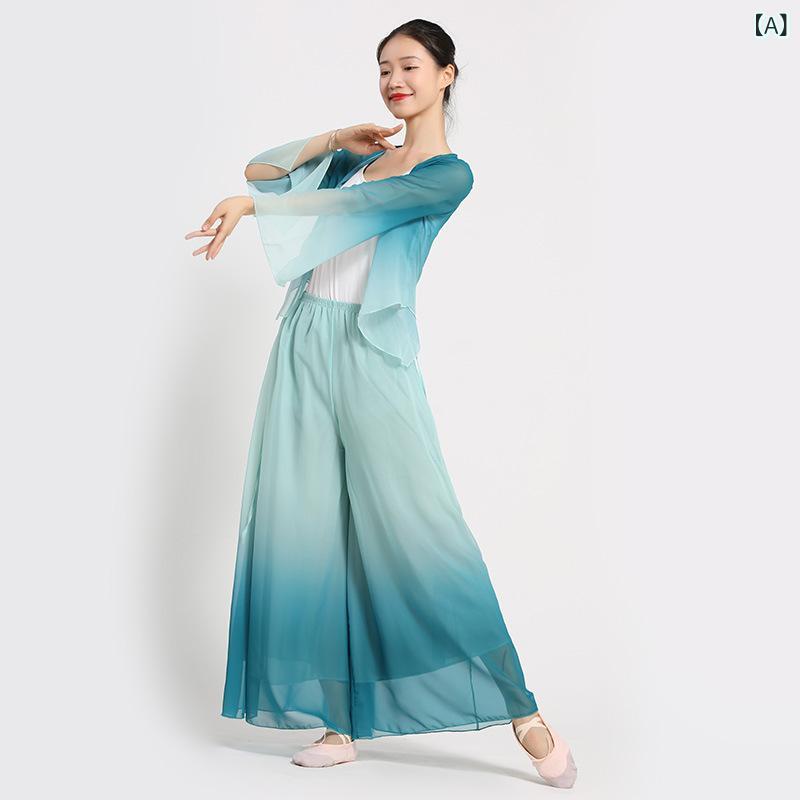 ・用途: 一般舞台衣装・性別: 女性用・柄: グラデーション・生地: グラデーションシフォン・主な素材: スパンデックス90%、綿5%・カラー展開: ブルーグリーン、オレンジレッド・サイズ展開: S、M、L、XL・スタイル: 侠義古装