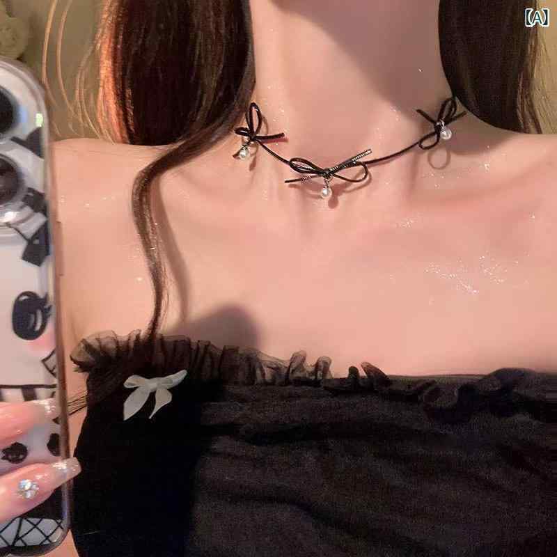 ・カテゴリ: ネックレス・対象: 女性・スタイル: 韓国・テイスト: 清新甜美・モチーフ: 蝶結び・主な素材: 布・ペンダント素材: 合金・加工: ハンドメイド・チェーンスタイル: 鎖骨丈・長さ: 31cm～40cm・重量: 約7g・カラー...