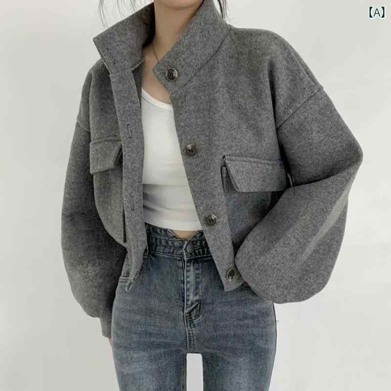 ・カテゴリ: 女性毛織外套・柄: 無地・厚み: 厚手・シルエット: ゆったり・着丈: 約50-65cm・ネックライン: ポロ襟・袖丈: 長袖・加工: 起毛・カラー展開: グレー、ブラック、杏、ミリタリーグリーン・サイズ展開: M、L、XL・...
