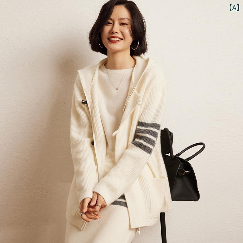 ・カテゴリ: カーディガン・スタイル: カジュアル・主な素材: 30-50%・襟: フード・袖丈: 長袖・柄: ピースカラー・カラー展開: 白、深灰、紺・サイズ展開: フリーサイズ・着丈: ミドル・厚み: 中厚・フロント: シングルボタン・...