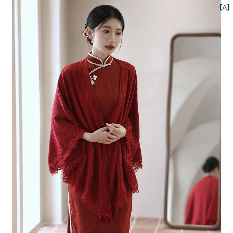 ・対象性別: 女性・素材: ニット・カラー展開: 枣紅色・スタイル: レトロ民族風・機能: 保温