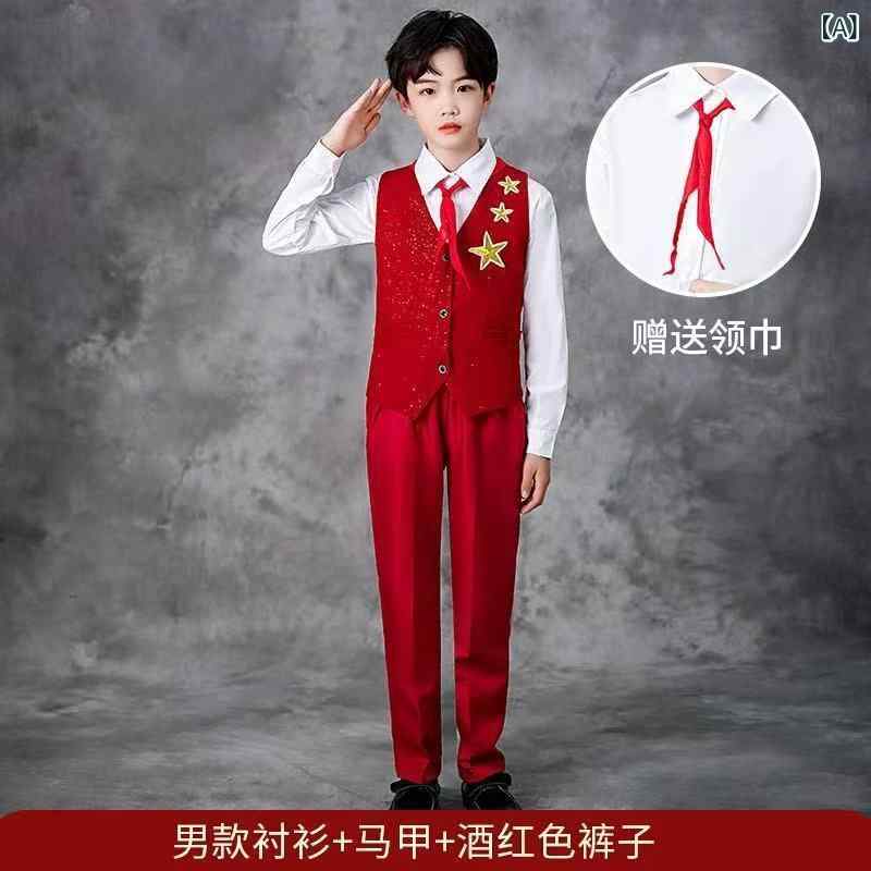 ・カテゴリ: 子供ダンス衣装・スタイル: 中国風・対象: 男女共通・タイプ: セット・主な素材: 綿・加工: 柔軟・基準: B級・対象年齢: 8歳以上・カラー展開: ワインレッド、白、黒・サイズ展開: 110cm、120cm、130cm、1...