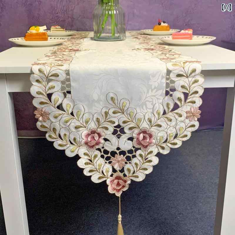 ・カテゴリ: テーブルランナー・スタイル: 田園風・主な素材: ポリエステル90%、刺繍糸10%・柄: 花/草/葉・カラー展開: ピンク・サイズ展開: 40×120cm、40×145cm、40×175cm、40×195cm、40×250cm...