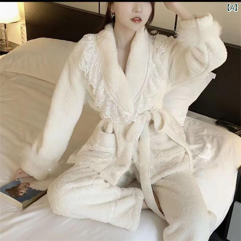 ・カテゴリ: セット・スタイル: フレンチ・主な素材: ポリエステル・生地の厚さ: 厚手 (251-300g/m²)・ネックライン: Vネック・袖丈: 長袖・パンツ丈: ロング・機能: 暖かい、通気性、快適・対象: 青年女性・使用シーン: ...