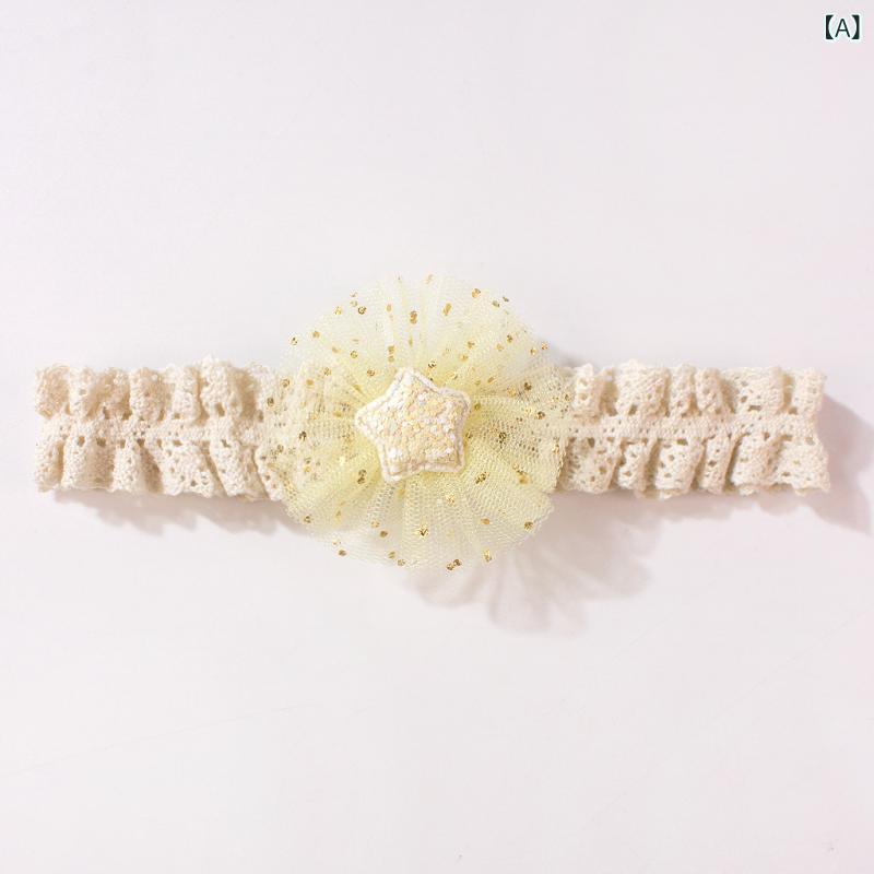 ・カテゴリ: ヘアアクセサリー・対象: 子供・素材: ポリエステル・柄: 花柄・カラー展開: 黄色、青、ピンク、紫・種類: ヘアバンド、ヘッドバンド・年齢: 0-3歳・加工: タイダイ