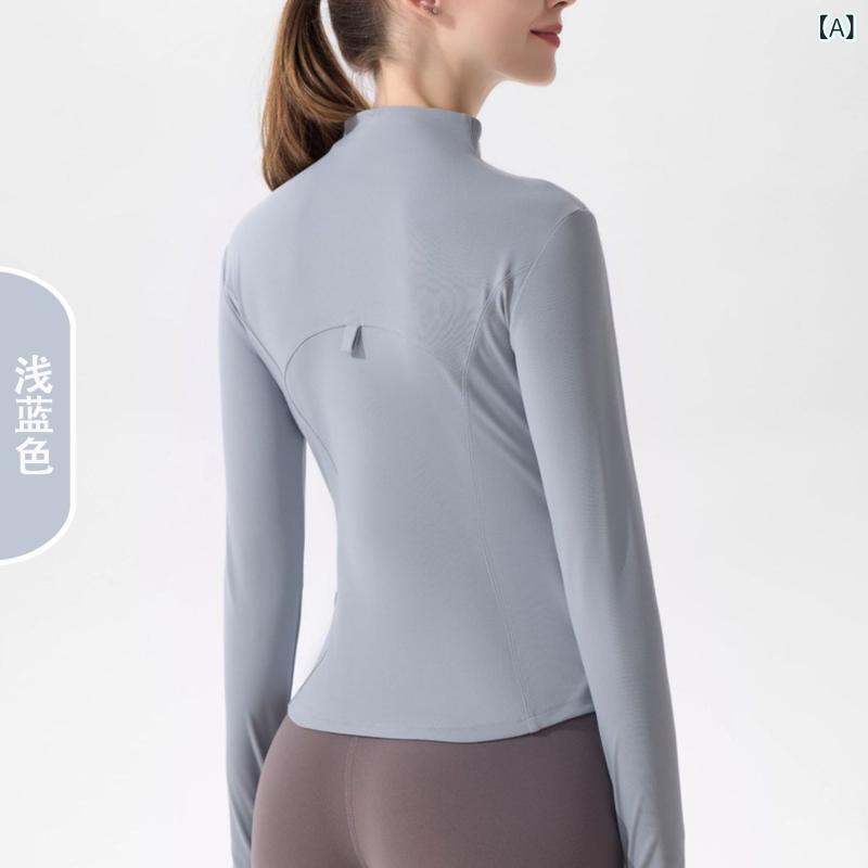 ・袖丈: 長袖・シルエット: タイト・着丈: ヒップ丈・カラー展開: ライトブルー、ヌードピンク、オレンジ、アイボリー、ブラック・機能: 吸湿排汗・生地: 化学繊維混紡・素材: ポリエステル90%、スパンデックス10%・サイズ展開: S、M...