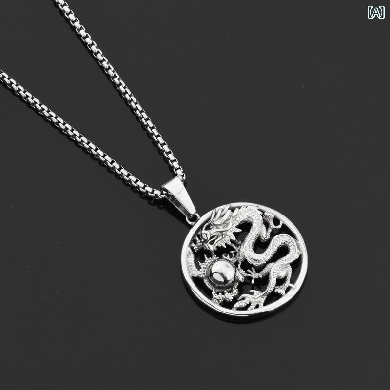 ・主な素材: 合金・カラー展開: シルバー、ゴールド・金色重量: 22g・銀色重量: 28g・スタイル: シンプル・種類: ペンダント・柄: 龍鳳模様・柄分類: エスニック、国風