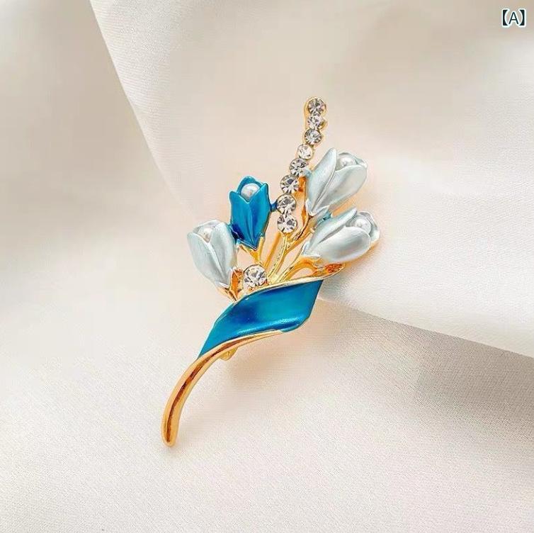 ・カテゴリ: ブローチ・素材: 合金・: 花・装飾: ラインストーン・カラー展開: ブルー、紫、ピンク・スタイル: 韓国・スタイル分類: スイート・対象: 女性用・機能: 装飾・流行要素: 花びら