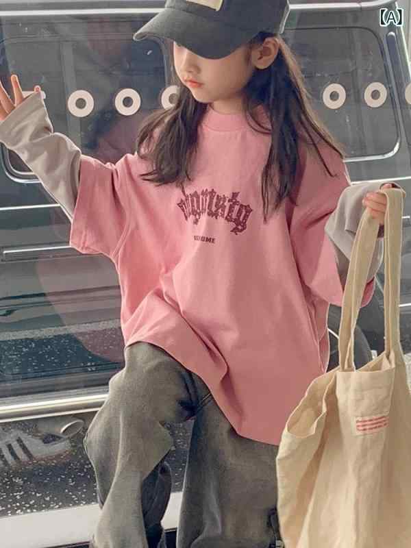 ・カテゴリ: 子供Tシャツ・スタイル: 韓国・袖丈: 長袖・ネックライン: クルーネック・柄: 文字・素材: 綿・機能: 保温・カラー展開: ピンク・サイズ展開: 110、120、130、140、150、160