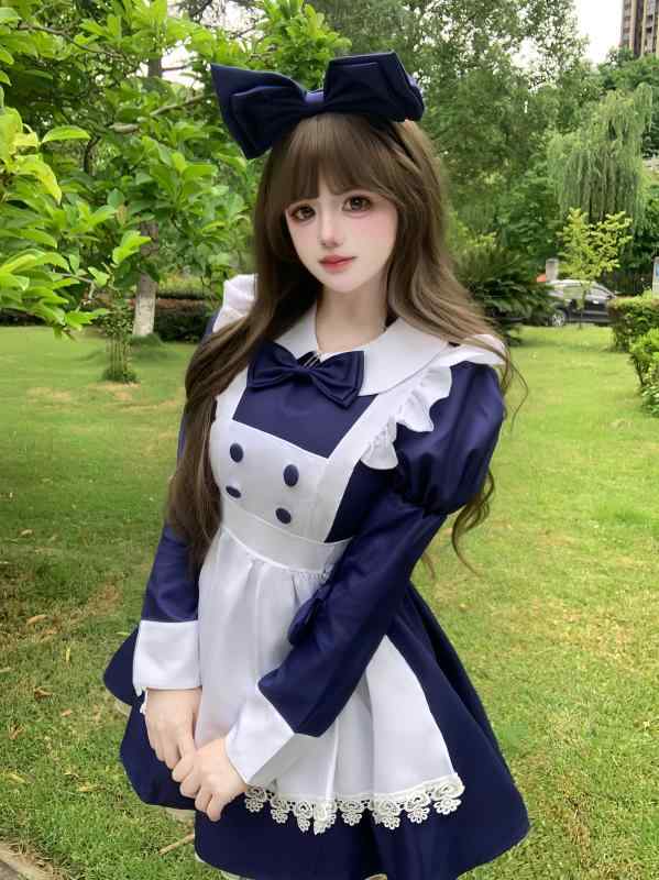 ・カテゴリ: ロリータ服・スタイル: ロリータ・: スイート・主な素材: ポリエステル95%以上・カラー展開: 紺色・サイズ展開: S、M、L、XL、XXL、XXXL、4XL、5XL・テーマ: 欧米ファンタジー・用途: コスプレ