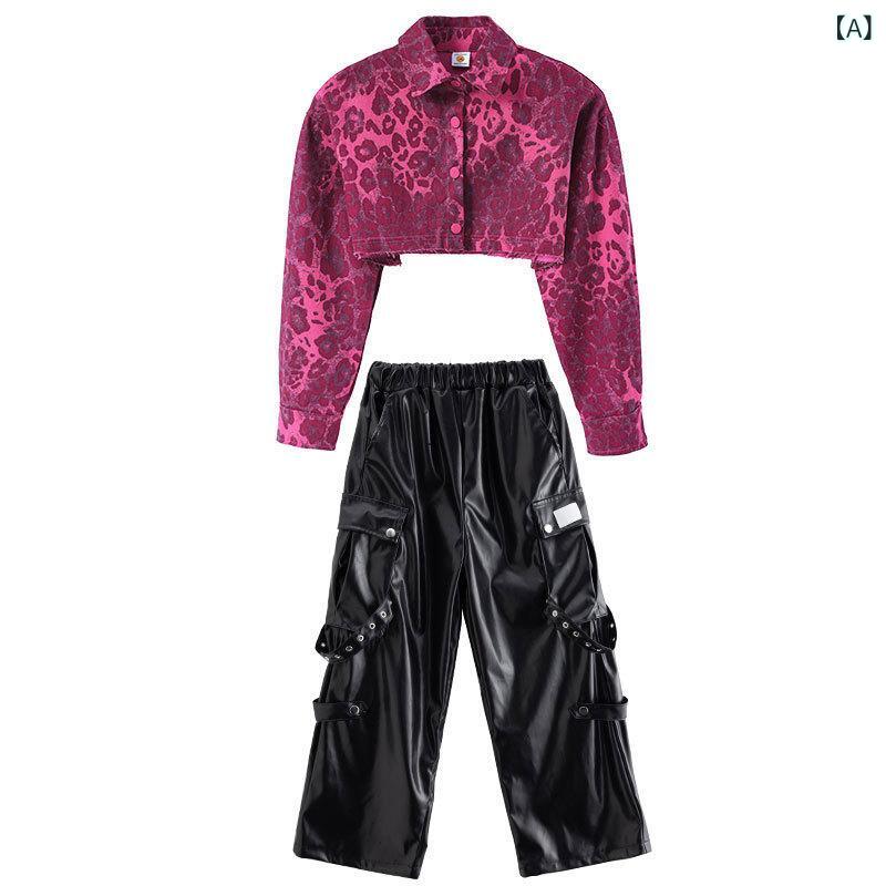 ・カテゴリ: キッズダンス服・スタイル: ヒップホップ・対象性別: 女性・ダンスタイプ: 練習・要素: スポーツ・主な素材: 綿・カラー展開: ピンク豹柄、ブラック・適合身長: 110cm、120cm、130cm、140cm、150cm、1...