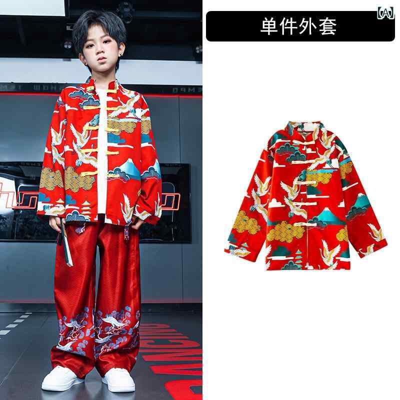 ・カテゴリ: 子供ダンス服・スタイル: ヒップホップ・主な素材: 綿・対象性別: ユニセックス・ダンスタイプ: 練習・要素: スポーツ・カラー展開: 赤、白・身長: 110cm、120cm、130cm、140cm、150cm、160cm、1...