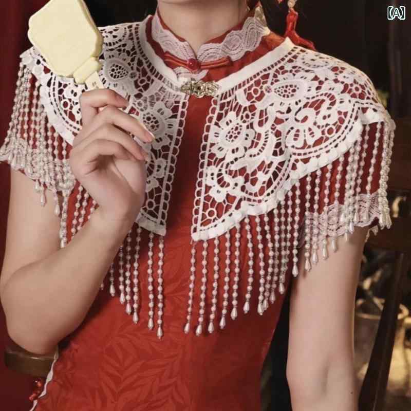 ・カテゴリ: 帽子アクセサリー・素材: 金属・カラー展開: レース雲肩水滴タッセル完成品、レース雲肩ひょうたんタッセル完成品