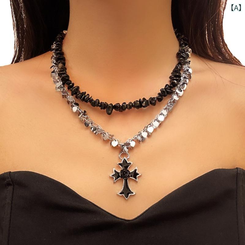 ・製品カテゴリ: ネックレス・対象: ユニセックス・素材: 合金・ペンダント素材: 合金・加工: 電鍍・チェーンスタイル: 鎖骨チェーン・形状: 幾何学模様・モチーフ: 十字架・周長: 約41cm〜50cm・重さ: 約53g・スタイル: 甘...