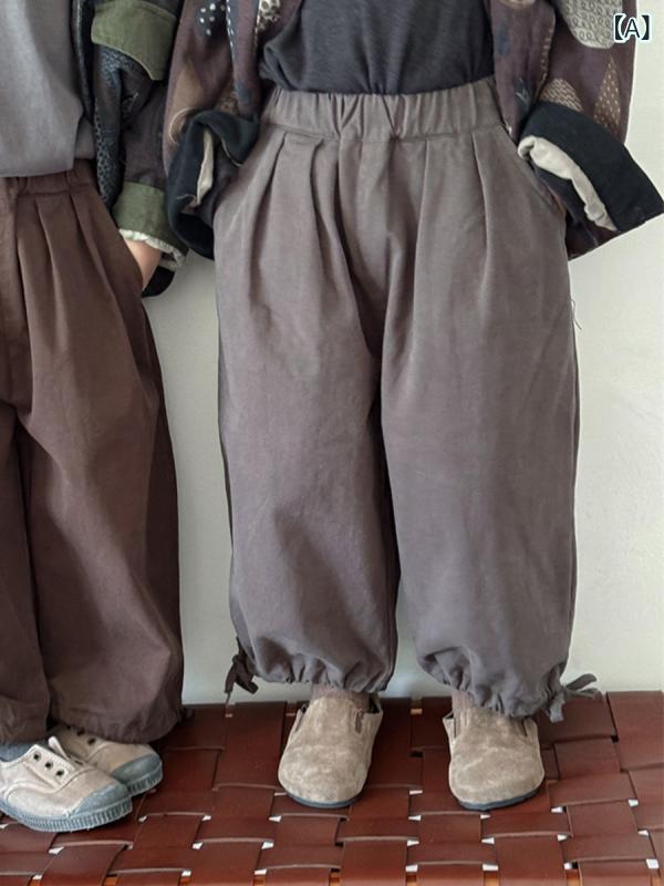 ・カテゴリ: キッズパンツ・スタイル: カジュアル・素材: 綿90%・丈: ロング・性別: ユニセックス・対象年齢: 中小児（3〜8歳）・アイテム: カジュアルパンツ・生地加工: 柔軟加工・柄: 無地・ウエスト: ハイウエスト・開閉: ゴム...