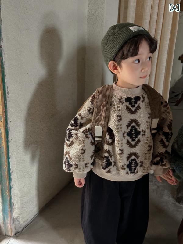・性別: ユニセックス・スタイル: 原宿系・対象年齢: 乳幼児・生地加工: 柔軟加工・厚さ: 裏起毛・袖丈: 長袖・開閉方式: プルオーバー・特徴: トレンド・素材: ボア・主な素材: ポリエステル70%・裏地: 起毛裏地・カラー展開: カ...