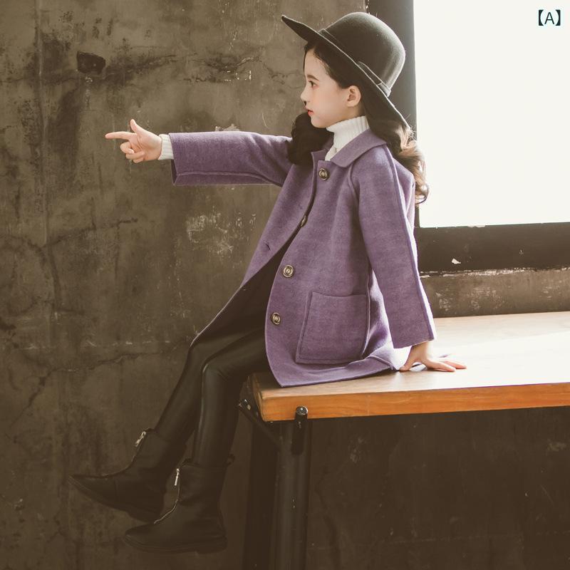 ・性別: 女の子・対象年齢: 8歳以上向け・ネックライン: 襟付き・スタイル: 韓国・柄: 無地・厚さ: 厚手・生地加工: 柔軟加工・要素: かわいい、トレンド・袖丈: 長袖・主な素材: 綿80%・留め具: シングルボタン・スタイル: ベル...