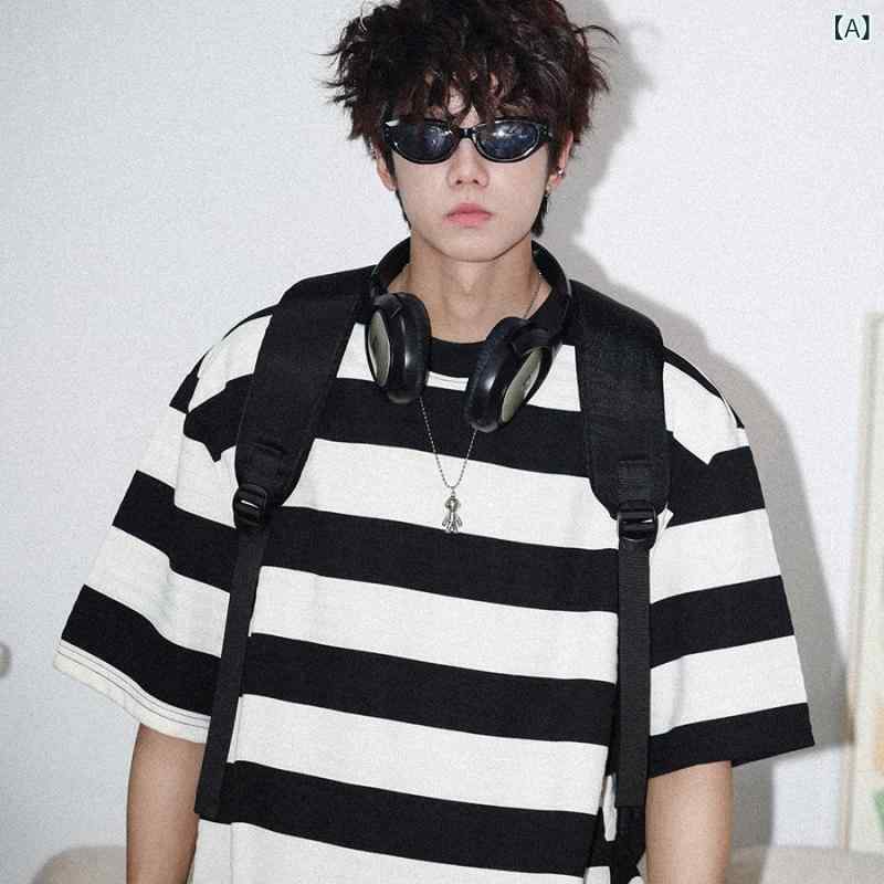 ・カテゴリ: Tシャツ・スタイル: 韓国・主な素材: ポリエステル81%-90%・柄: ストライプ・版型: ルーズ・款式: プルオーバー・ネックライン: クルーネック・袖丈: 中袖・厚さ: 普通・適用シーン: 日常・詳細: 配色・カラー展開...