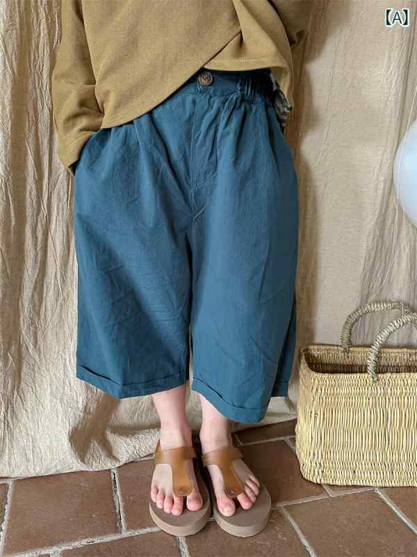 ・カテゴリ: キッズパンツ・アイテム: カジュアルパンツ・スタイル: 韓国・要素: トレンドスタイル・主な素材: 綿75%混紡・生地加工: 柔らか加工・柄: 無地・丈: 七分丈・ウエスト: ハイウエスト・開閉部: ゴムウエスト・性別: ユニ...