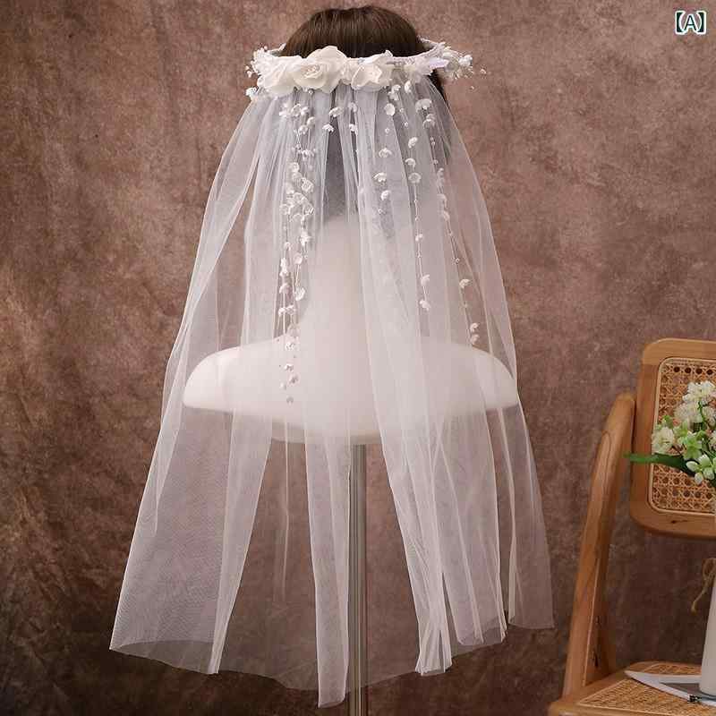 ・スタイル: 韓国・性別: レディース・: 花柄・種類: ショール・適用シーン: 結婚式・要素: フラワーモチーフ・カテゴリ: ヘッドドレス