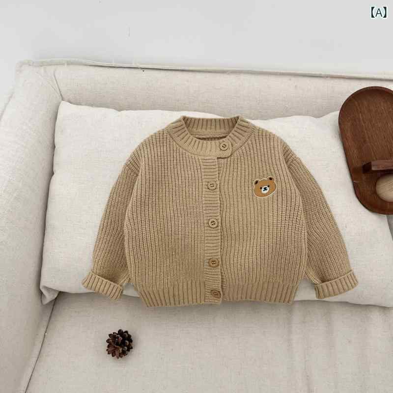 ・カテゴリ: キッズセーター・性別: 男性・対象年齢: 1〜3歳（身長80〜100cm）・身長目安: 73cm、80cm、90cm、100cm、110cm・スタイル: 韓国・ネックライン: クルーネック・袖丈: 長袖・前立て: シングルボタ...