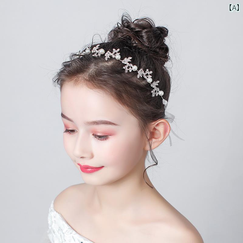 ・カテゴリ: ヘッドアクセサリー・スタイル: 韓国・対象: 子供・形状: 葉・種類: ヘアバンド、ヘッドバンド・主な素材: 合金・装飾: ラインストーン・流行要素: パール、水晶、花・カラー: シルバー・適用ギフト: 結婚式、旅行記念