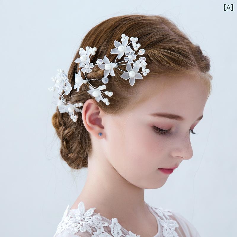 ・カテゴリ: 頭飾・素材: パール・スタイル: 欧米・対象: 子供・形状: 花柄・カラー展開: ホワイト3個セット、レッド3個セット・ギフトシーン: 結婚式、旅行記念