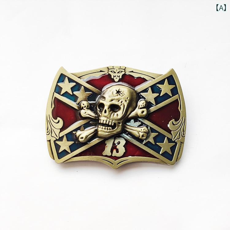 2個セット・性別: 男性・素材: 合金・バックル形状: 長方形・製品タイプ: スムースバックル、プレートバックル・留め具: スムースバックル・スタイル: アメリカン・柄: スカル