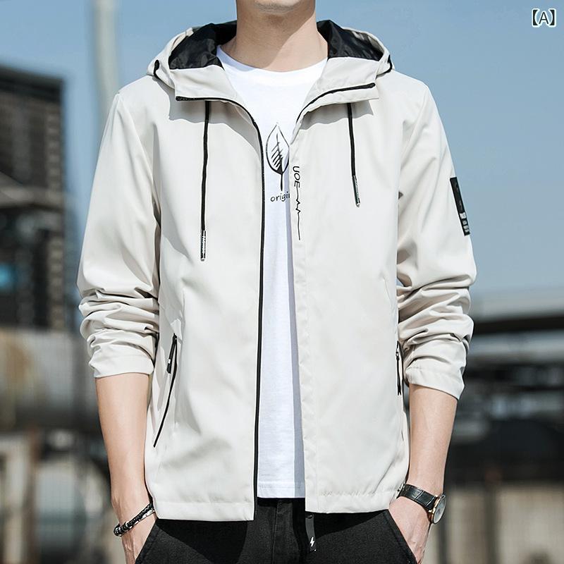 ・カテゴリ: ジャケット・スタイル: 韓国風・ターゲット層: 18-35歳向け・ネックライン: ノーカラー・フィット感: ルーズフィット・開閉: ジッパー・フード: 付き・厚さ: 普通・柄: 無地・季節: 春秋・生地: 化学繊維混紡・主な素...