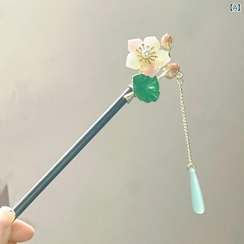 ・素材: 木・スタイル: 和風・形状: 花柄・カラー: 荷葉花柄・カテゴリ: 頭飾り