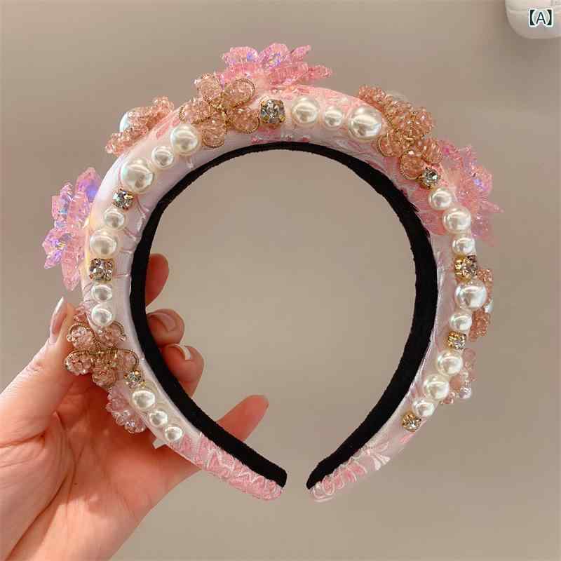 ・素材: ラインストーン・スタイル: ヘアバンド・加工: ハンドメイド・カラー展開: ピンク、ホワイト、オレンジ、ライトブルー、グレー・デザイン要素: テクスチャー・テイスト: ライトラグジュアリー・スタイルカテゴリ: ファッション通勤・カ...