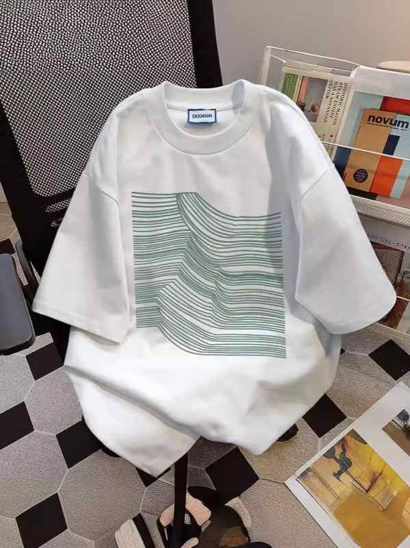 ・カテゴリ: Tシャツ・スタイル: 和風レトロ・主な素材: 綿混紡・柄: ストライプ・フィット: ルーズフィット・対象性別: メンズ・対象年齢層: ティーン～大人・タイプ: プルオーバー・ネックライン: クルーネック・袖丈: 半袖・厚さ: ...