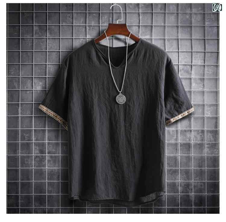 ・カテゴリ: Tシャツ・スタイル: 中国風・主な素材: ポリエステル71%〜80%混紡・ネックライン: Vネック・袖丈: 半袖・柄: 無地・カラー展開: ブラック、ホワイト、ネイビー、カーキ、ダークグリーン、スカイブルー、ライトグレー、オレ...