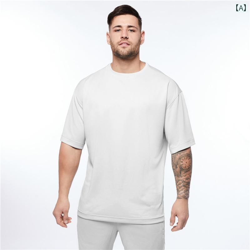 ・カテゴリ: Tシャツ・スタイル: 欧米風・主な素材: ポリエステル・柄: 無地・シルエット: ゆったり・タイプ: プルオーバー・ネックライン: クルーネック・袖丈: 半袖・袖タイプ: ドロップショルダー・厚み: 標準・着用シーン: スポー...