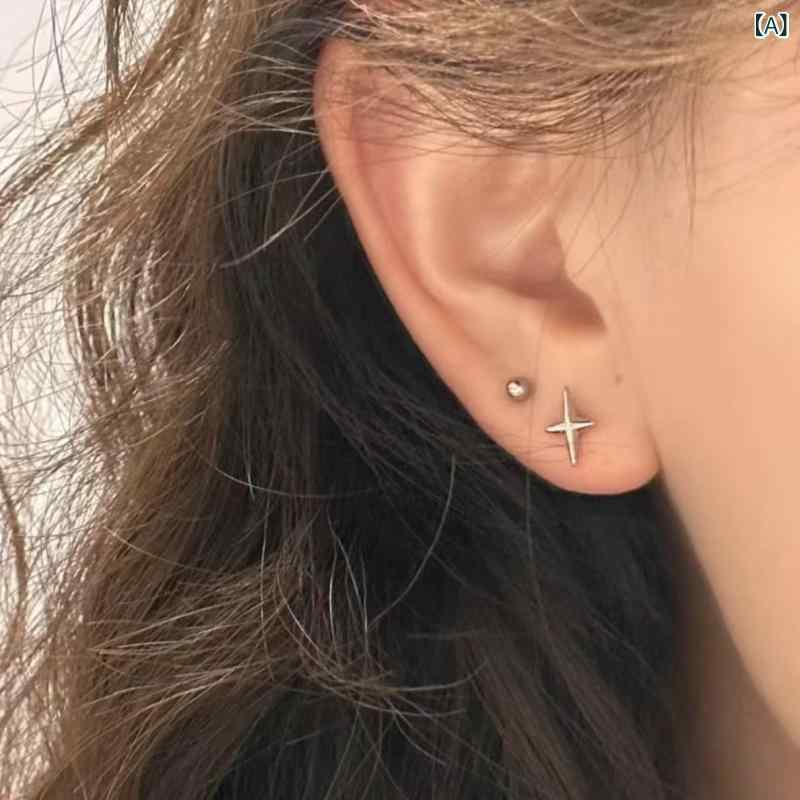 ・素材: 合金・処理技術: 電気メッキ・デザイン: 十字星・カラー: 十字星ピアス・スタイル: 個性的・スタイル分類: 個性トレンド・カテゴリ: ピアス・対象: ユニセックス