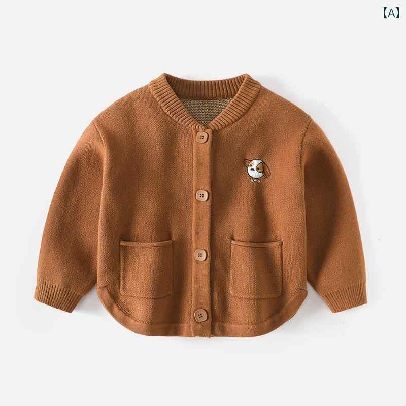 ・カテゴリ: 子ども用ニットソー・性別: 男女兼用・加工: 酵素洗い・スタイル: 韓国風・対象年齢: 3〜8歳（身長100〜140cm）・生地の厚さ: 普通・袖丈: 長袖・留め具の種類: シングルブレスト・柄: 無地、キャラクター・フード:...