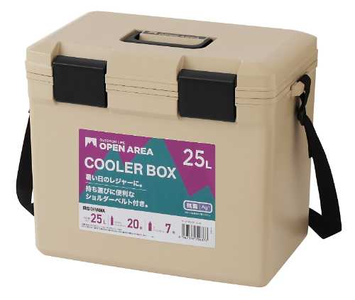 　 ●本体内側に抗菌加工を施したクーラーボックスです。フタがワンタッチで取り外せるので簡単に丸洗いができます。500mlのペットボトルを立てたまま収納できます。フタにハンドルとショルダーベルトが付いているので、持ち運びに便利です。 ●収納の...