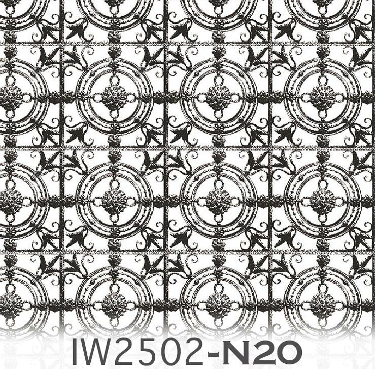 iw2502-n20_メダリオングリッド_スモークブラック（n20） 円形のメダリオンモチーフを格子状に整然と配置した、クラシカルなアイアンワークデザイン 繊細な曲線装飾と構造的な直線フレームが調和し、門扉や装飾パネルのような気品と重厚感を...