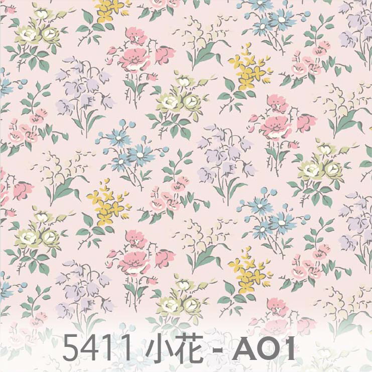 5411-a01_小花柄 _うすざくら おしゃれな小花柄の生地 フランス生地の復刻 S・M・L 3サイズ展開 使用生地： オックス生地 綿100％ 生地幅 115cm 柄有効 112cm シーチング生地 綿100％ 生地幅 110cm 柄有...