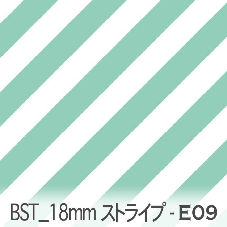 BST18-E09_18ミリ 斜めストライプ_アクアグリーン 18ミリ太さの斜めストライプ柄 stripe 使用生地： オックス生地 綿100％ 生地幅 115cm 柄有効 112cm シーチング生地 綿100％ 生地幅 110cm 柄有効...