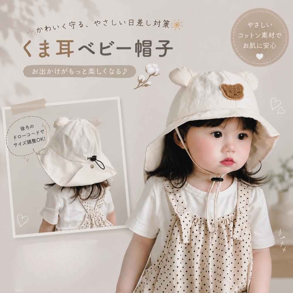 【商品説明】 かわいいくま耳デザインがポイントのキッズ用サファリハットです。 広めのつばで日差しをしっかりガードし、お散歩や公園遊び、お出かけにもぴったり。 あご紐付きなので風の日でも飛びにくく、元気なお子さまにも安心してご使用いただけます...