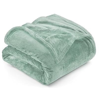 ブランケット 膝掛け 大判 夏用 ダブル - 柔らかい タオルケット 洗える マイクロファイバー 軽量 もふもふ ひざ掛け - 静電防止 四季適用 掛け毛布 キャンプ フランネル 毛布 くさみどりいろ 180x200ブランド色薄い緑ですモデ...