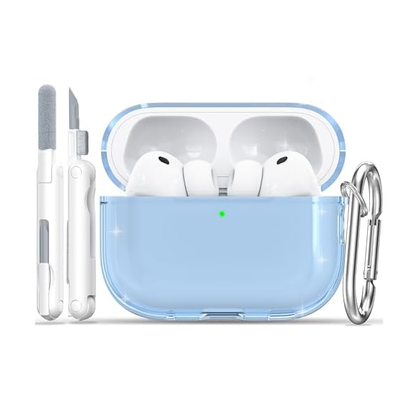 Airpods Pro 第3世代 保護ケース ソフトTPU 透明 クリーニングキット付き キーチェーン付き AirpodsPro3 保護ケースに最適 男女兼用ブルーブランド色ブルーモデル商品説明【商品概要】対応機種：この透明保護ケースは、A...